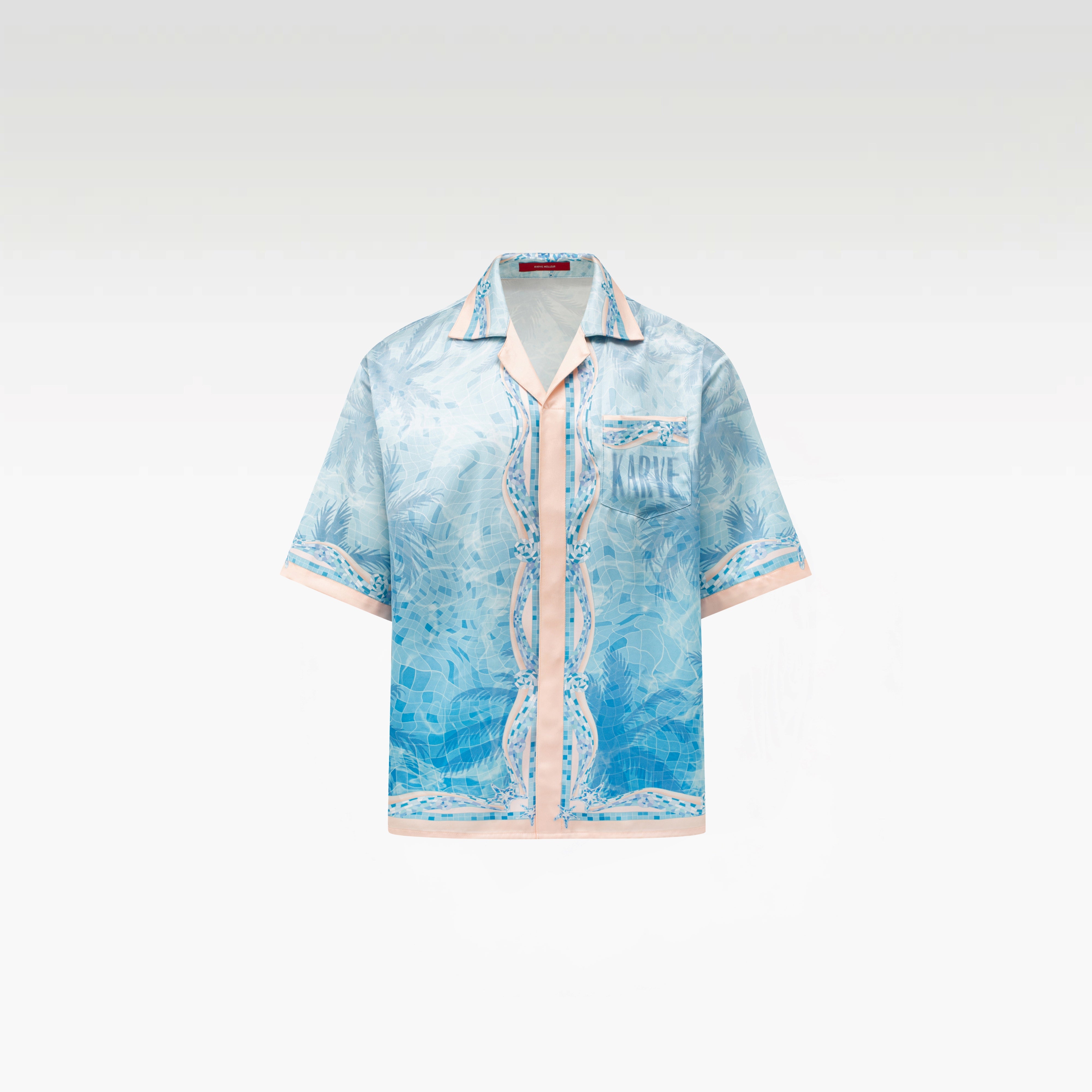 Iridescent Mosaic Silk Shirt | Premium Printed Silk Ocean Opulence Tur ...