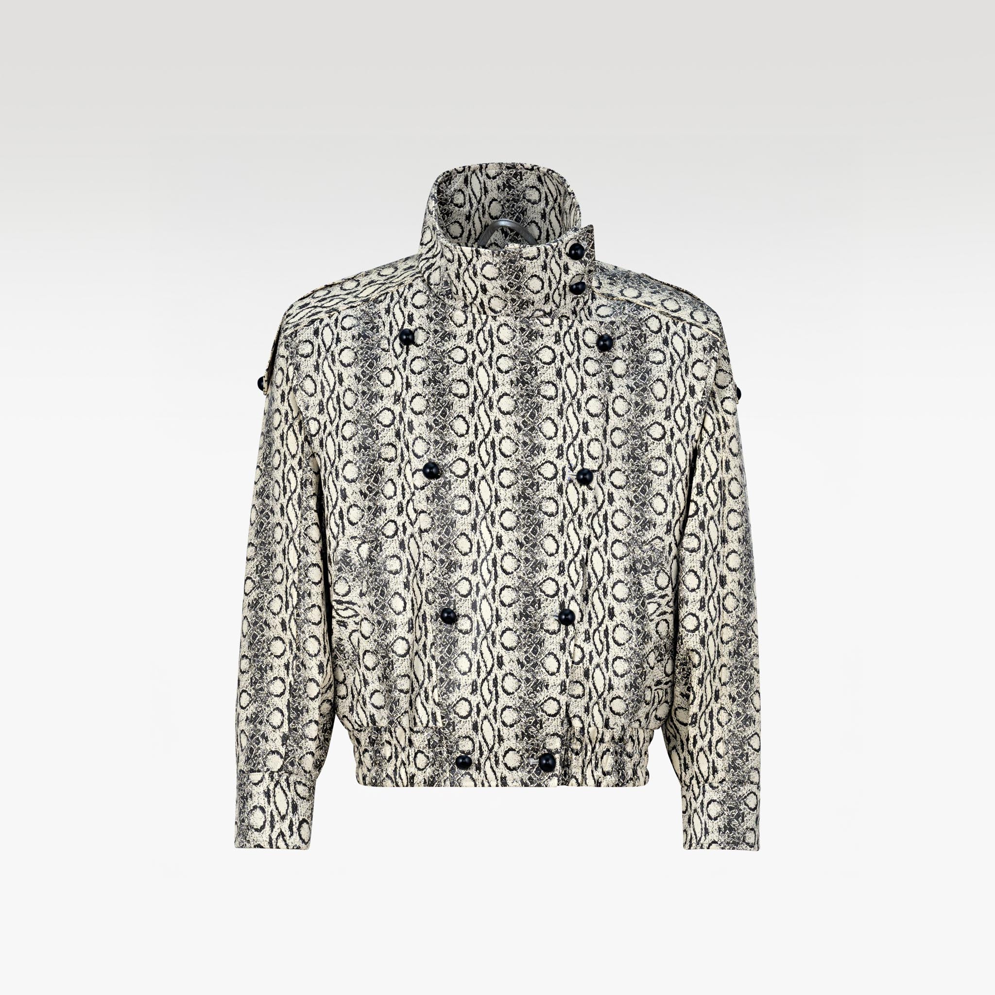 The Viper Commander Faux Leather Jacket | Snake Print Structured Stree ...